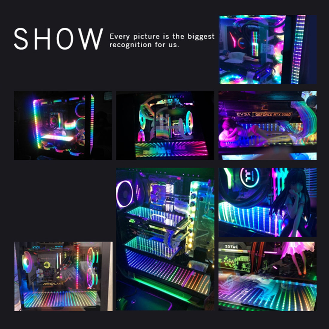 full hd 2k mirrored display board with led lights - 10274