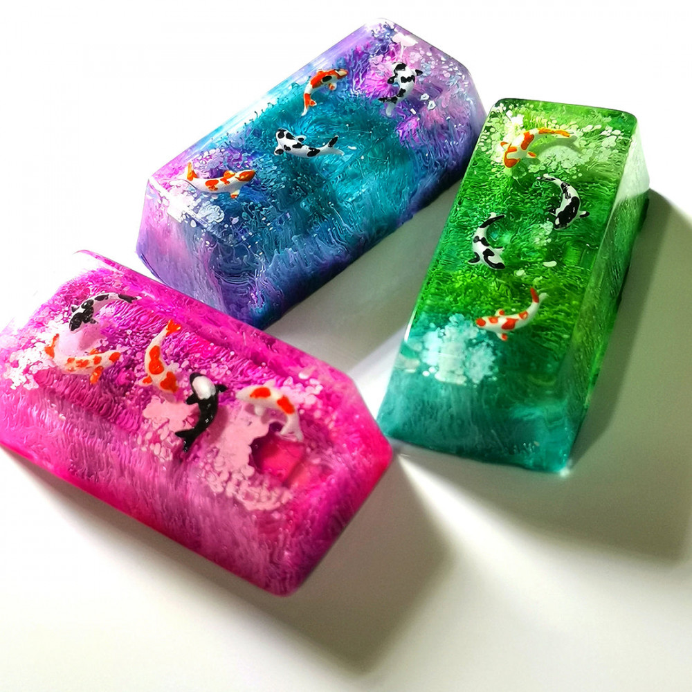 handmade customized resin koi fish keycap - 10235
