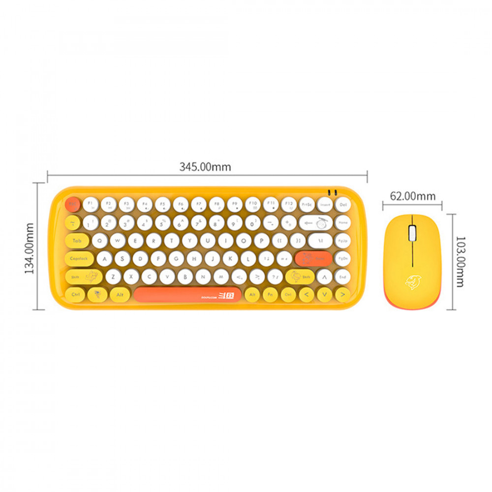 Wireless Keyboard Mouse Set With Round Keycap 10141