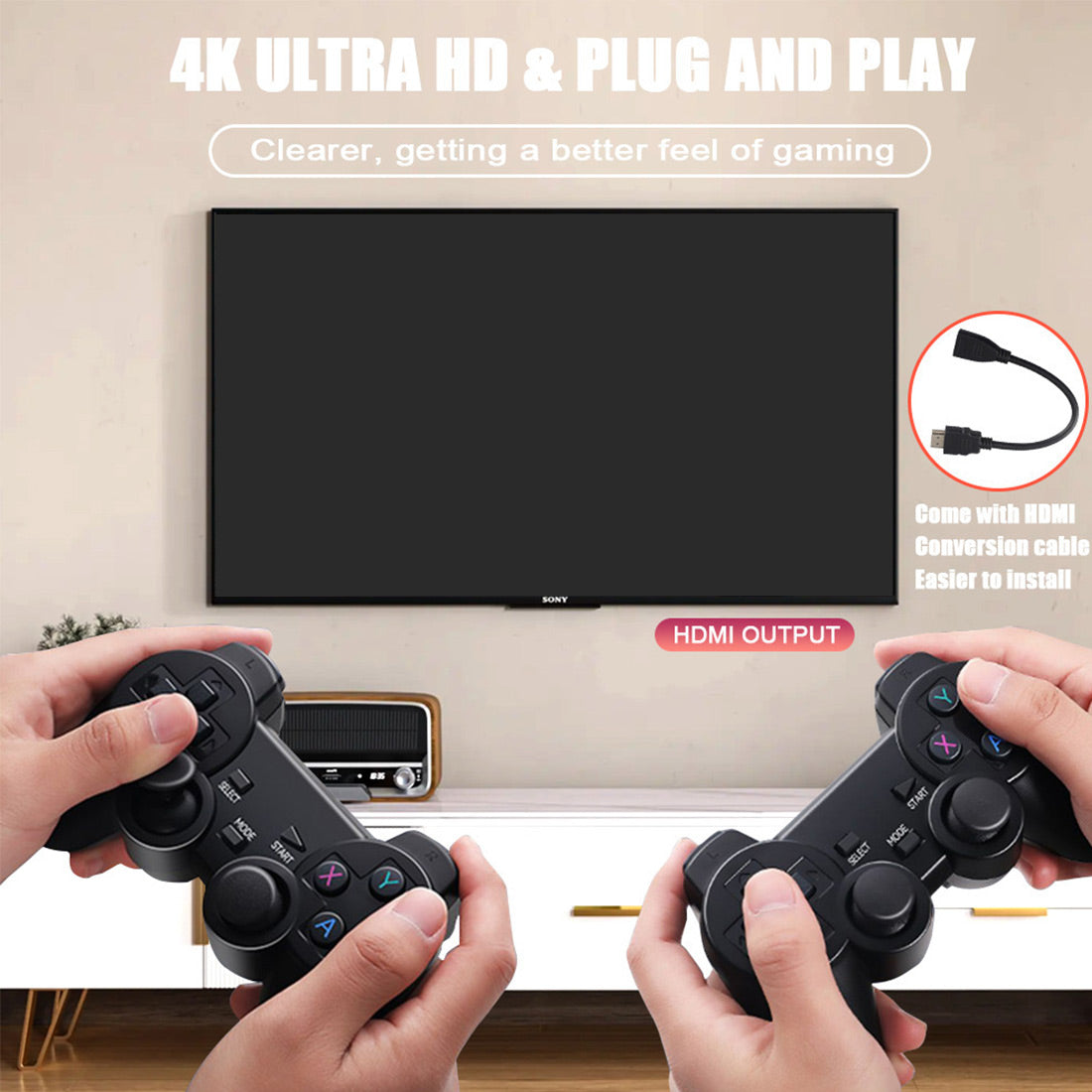 x2 4k hd arcade game stick & 2.4g dual wireless controllers - x2-4k-hd ...