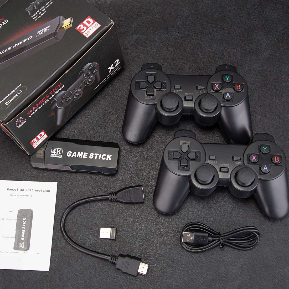 x2 4k hd arcade game stick & 2.4g dual wireless controllers - x2-4k-hd ...